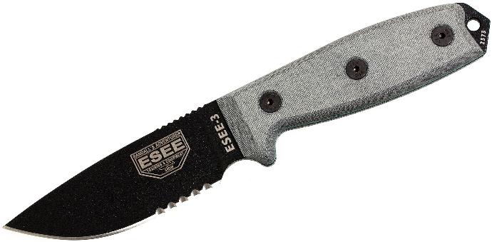 ESEE Model 3S Fixed Blade Partially Serrated | JJ Gun Supply