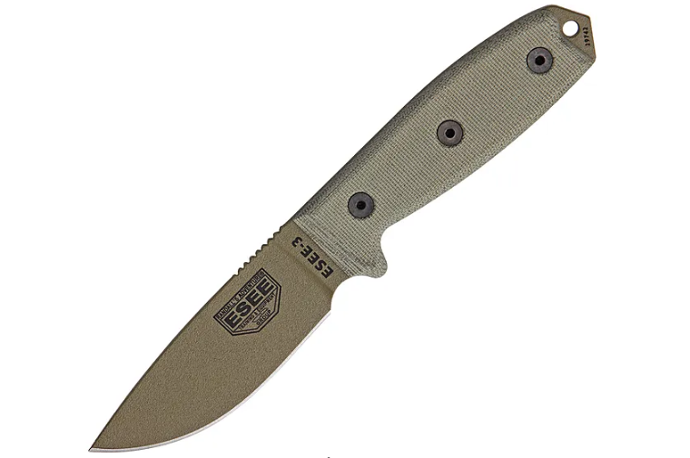 ESEE Knives Model 3 Tan Micarta Handle - Dark Earth | JJ Gun Supply